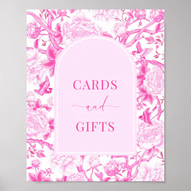 Hot Pink Cards & Gifts Elegant Chinoiserie Sign | Zazzle