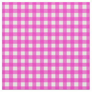 Hot Pink Gingham Pattern Fabric | Zazzle