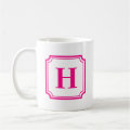 Hot Pink Classic Borders Personalized Monogram Coffee Mug | Zazzle
