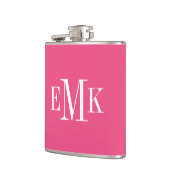 Hot Pink Classic Monogram Flask | Zazzle