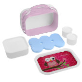 Hot Pink Cute Owl Girly Lunch Box | Zazzle