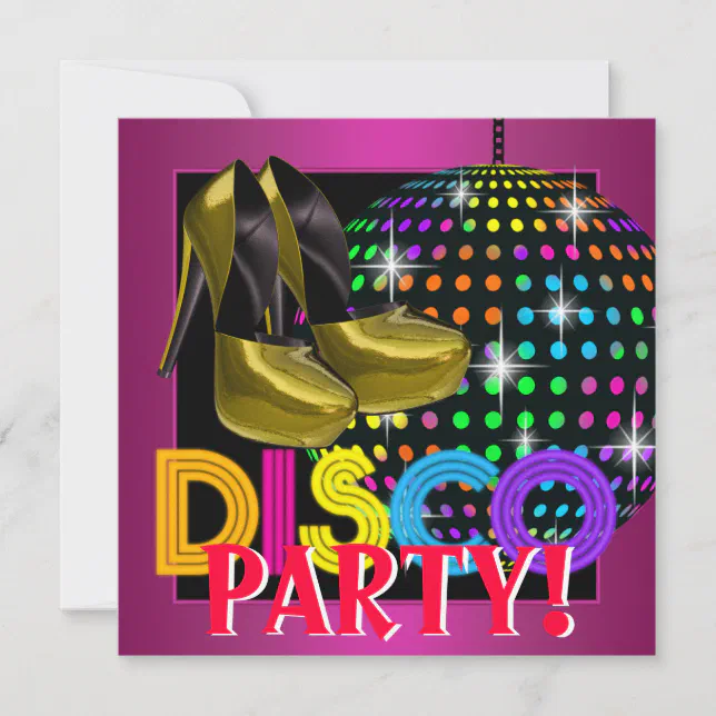 Hot Pink Disco Dance Party Invitation | Zazzle