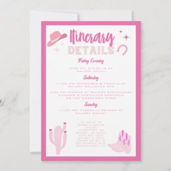 Hot Pink Disco Last Rodeo Bachelorette Weekend Invitation | Zazzle