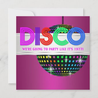 Hot Pink Disco Party Invitations | Zazzle
