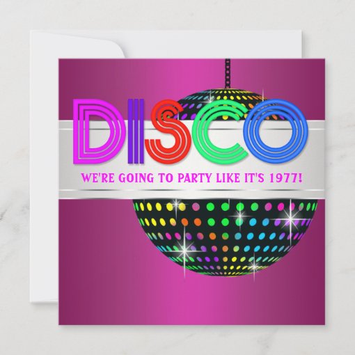 Hot Pink Disco Party Invitations | Zazzle