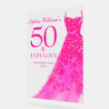 Hot Pink Dress 50 & Fabulous 50th Birthday Party Acrylic Sign | Zazzle
