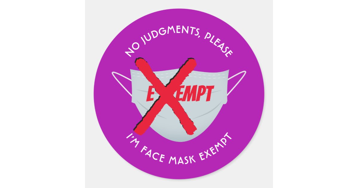 Hot Pink | FACE MASK EXEMPT Classic Round Sticker | Zazzle
