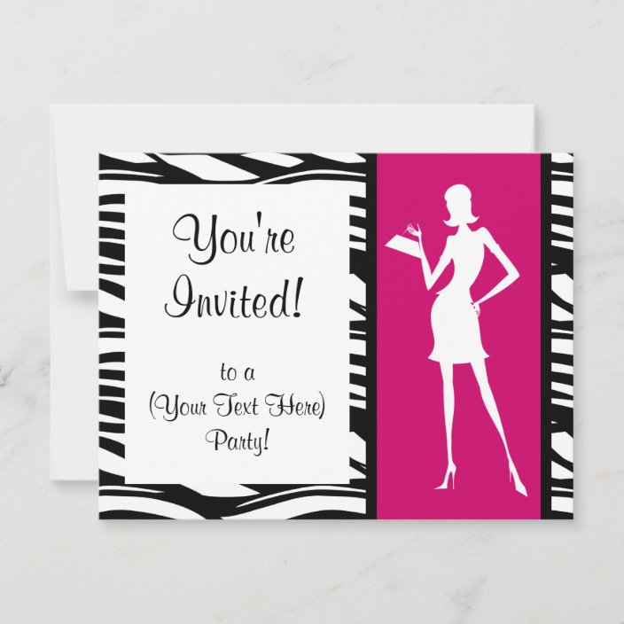 Hot Pink Fashion Party Invitation | Zazzle.com