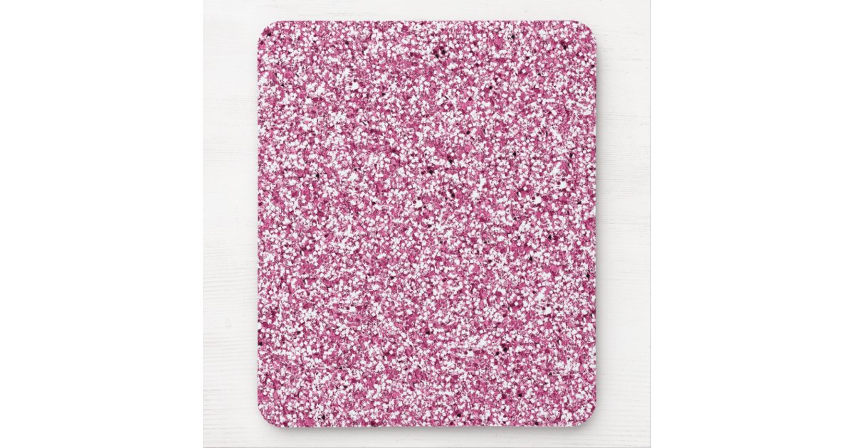Hot Pink Faux Glitter Girly Bling Mouse Pad | Zazzle