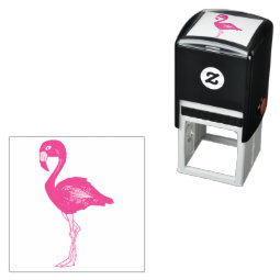 Hot Pink Flamingo Flamingos Tropical Island Bird Self-inking Stamp | Zazzle
