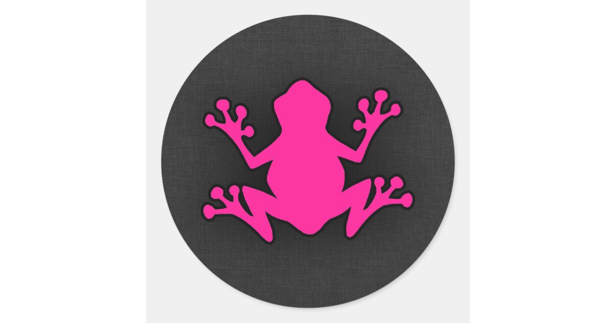 Hot Pink Frog Classic Round Sticker | Zazzle