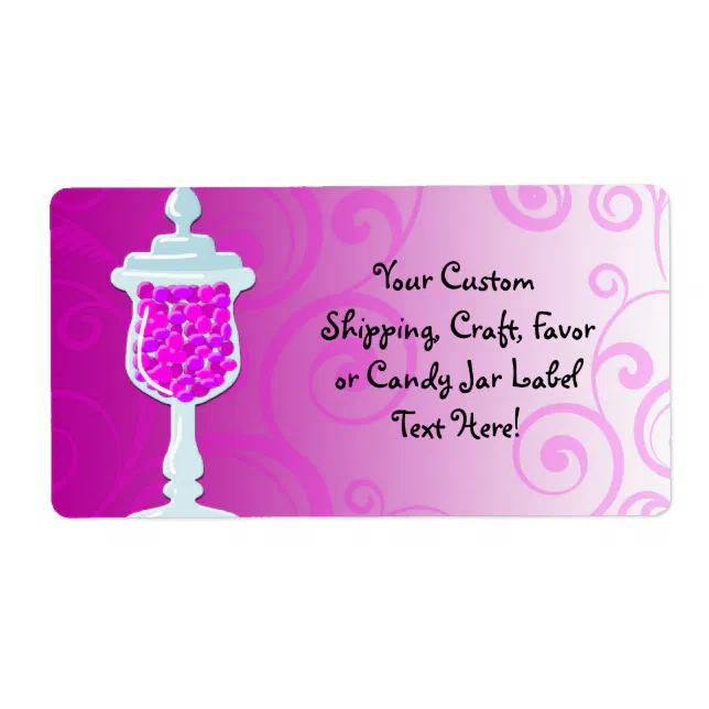 Hot Pink Fuchsia Candy Buffet Label | Zazzle