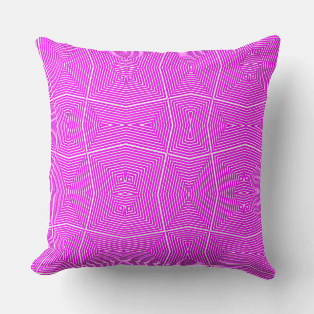 Hot Pink Fuschia Modern Geometric Pattern Sofa Throw Pillow | Zazzle