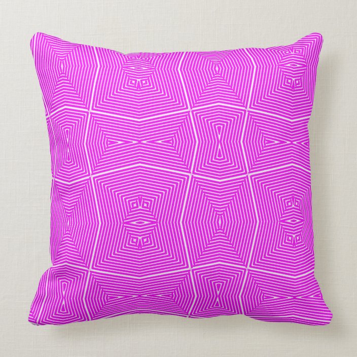 Hot Pink Fuschia Modern Geometric Pattern Sofa Throw Pillow | Zazzle.com