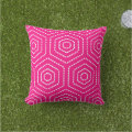Hot Pink Geometric Pattern Outdoor Pillows | Zazzle
