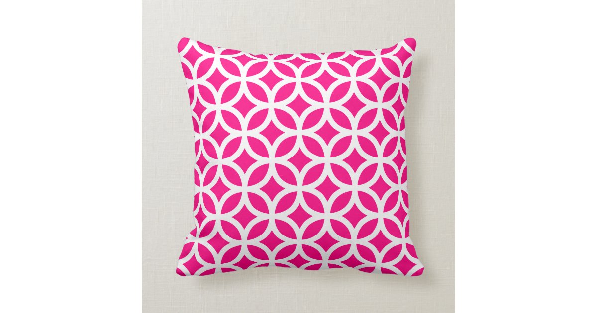 Hot Pink Geometric Throw Pillow | Zazzle.com
