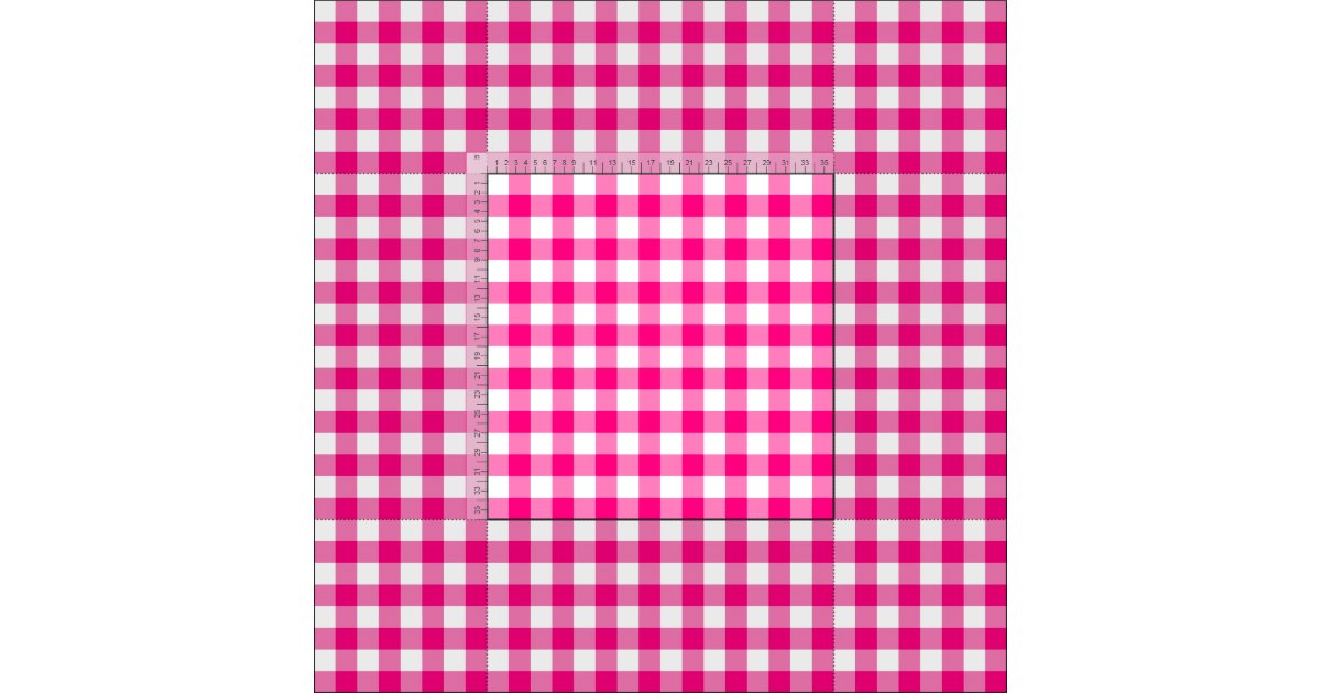 Hot Pink Gingham Pattern Fabric | Zazzle