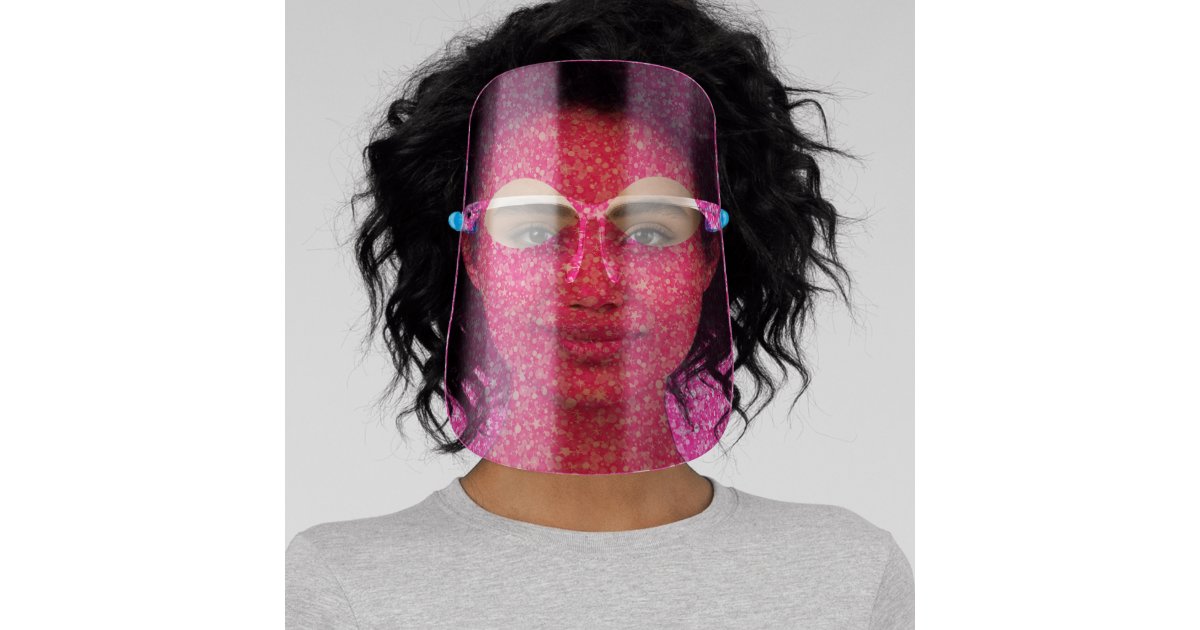 Hot Pink Glitter Face Shield | Zazzle