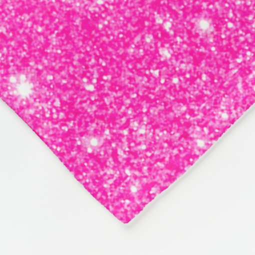 Hot Pink Glitter Girl Show Your Glamours Sparkle Fleece Blanket | Zazzle