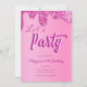 Hot Pink Glitter Girly Birthday Party Invitation | Zazzle