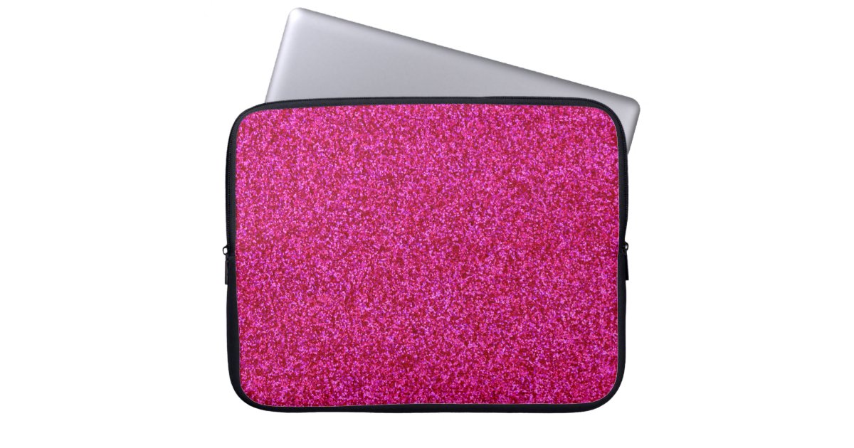 Hot Pink Glitter Laptop Sleeve | Zazzle