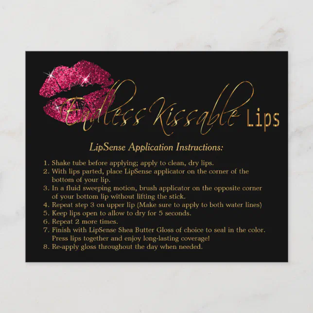 Hot Pink Glitter Lip Instruction Flyer | Zazzle