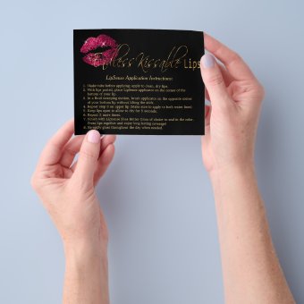 Hot Pink Glitter Lip Instruction Flyer | Zazzle