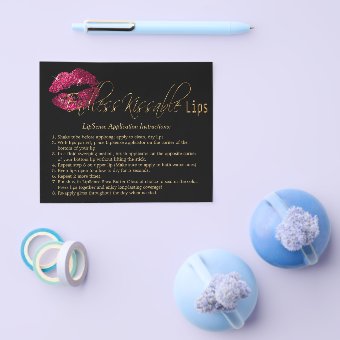 Hot Pink Glitter Lip Instruction Flyer | Zazzle