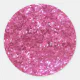 Hot Pink Glitter Look Classic Round Sticker | Zazzle