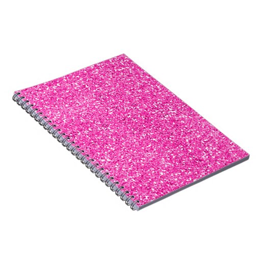 Hot Pink Glitter Notebook | Zazzle