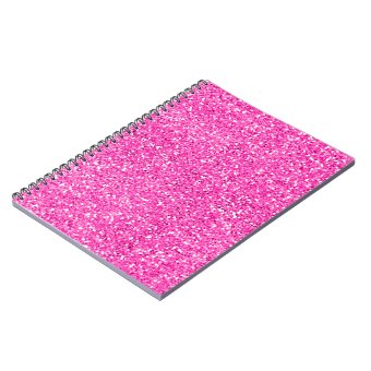 Hot Pink Glitter Notebook | Zazzle