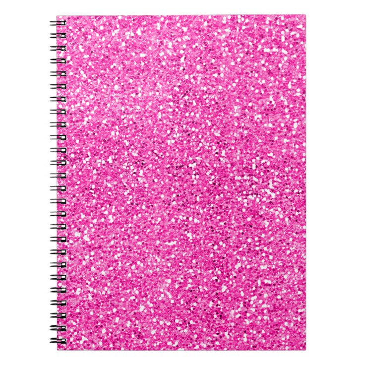 Hot Pink Glitter Notebook | Zazzle