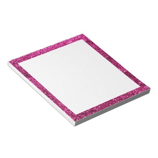 Hot Pink Glitter Notepad | Zazzle