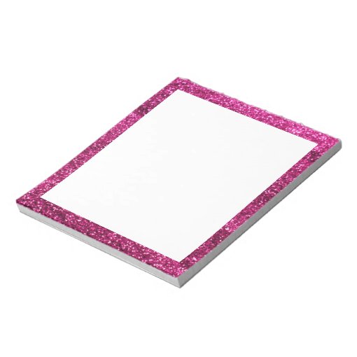 Hot Pink Glitter Notepad | Zazzle