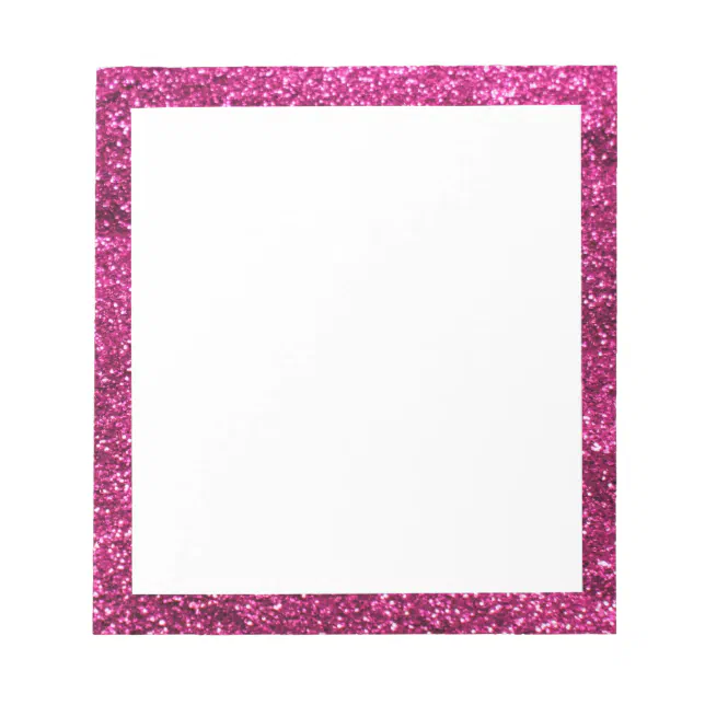 Hot Pink Glitter Notepad | Zazzle