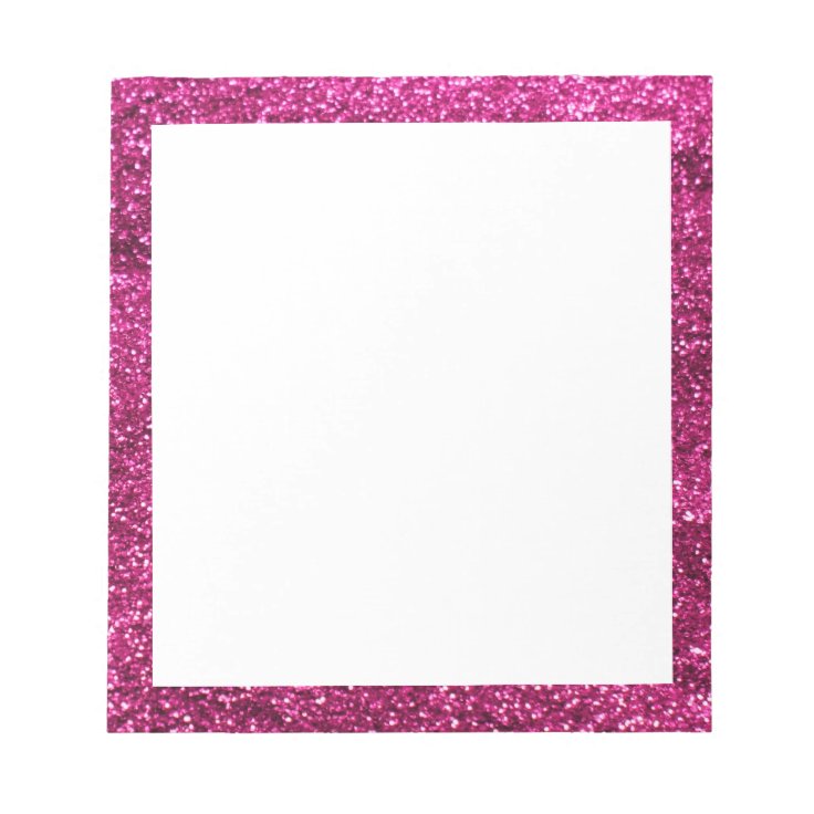 Hot Pink Glitter Notepad | Zazzle