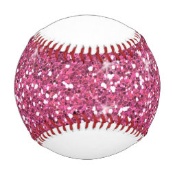 Hot Pink Glitter Printed Baseball | Zazzle
