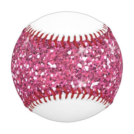 Hot Pink Glitter Printed Baseball | Zazzle