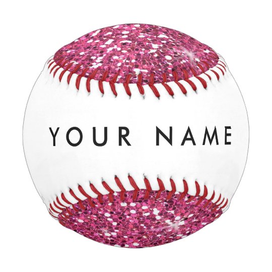 Hot Pink Glitter Printed Baseball | Zazzle.com