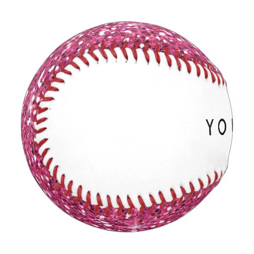 Hot Pink Glitter Printed Baseball | Zazzle