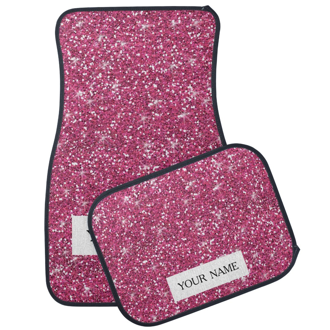 Hot Pink Glitter Printed Car Floor Mat | Zazzle