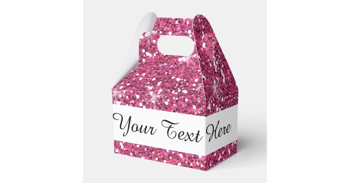 Hot Pink Glitter Printed Favor Boxes | Zazzle