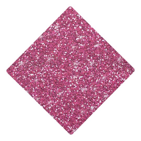 Hot Pink Glitter Printed Graduation Cap Topper | Zazzle.com