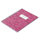 Hot Pink Glitter Printed Notebook | Zazzle