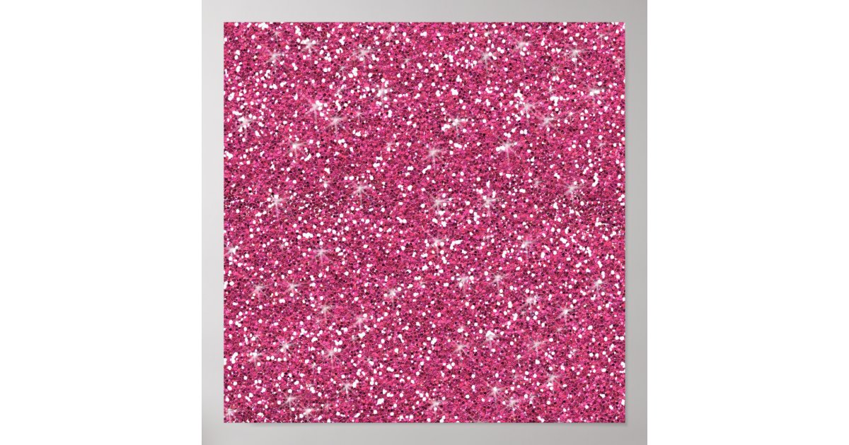 Hot Pink Glitter Printed Poster | Zazzle