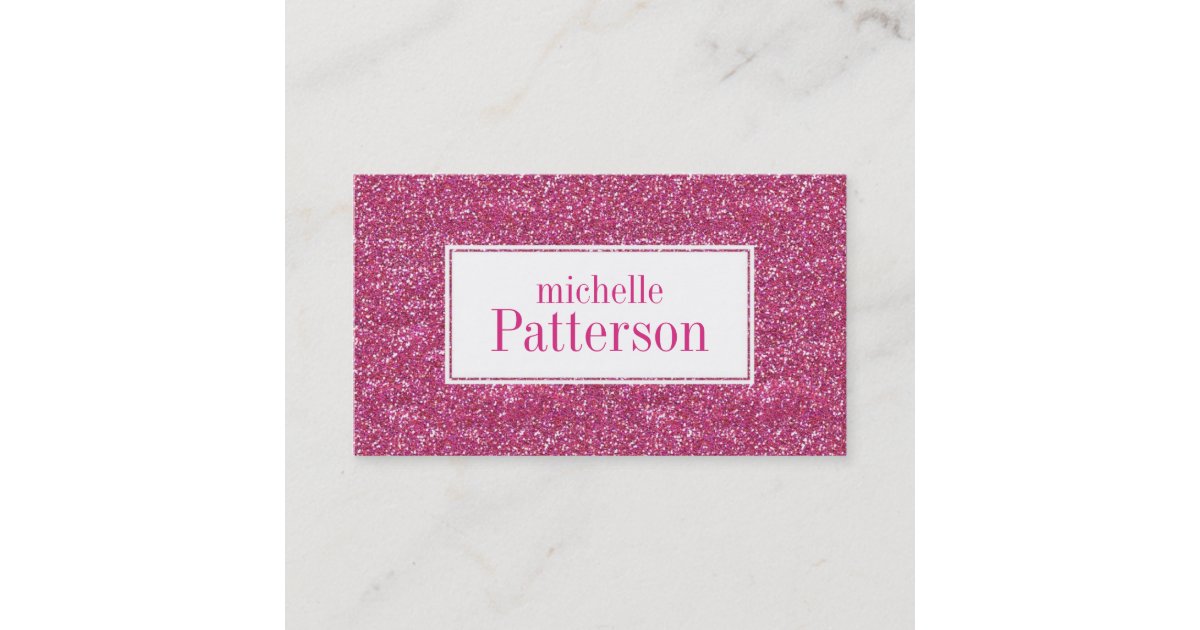 Hot Pink Glitter Professional Business Cards | Zazzle