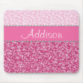 Hot Pink Glitter Rhinestone Leopard Bling Mousepad | Zazzle