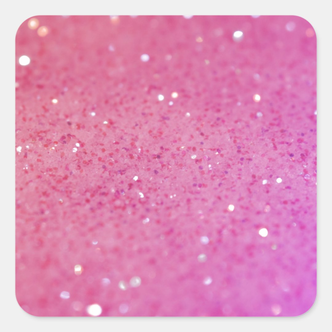 Hot Pink Glitter - Shiny, Sparkles Square Sticker | Zazzle