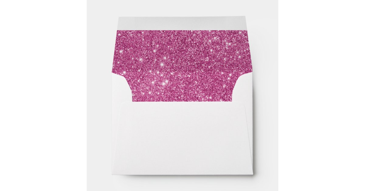 Hot Pink Glitter Sparkles Envelope | Zazzle