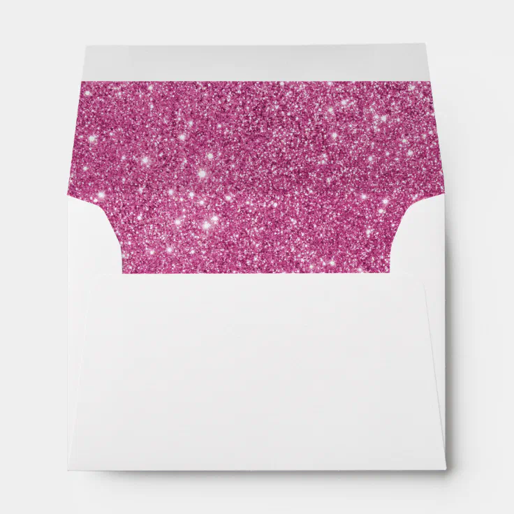 Hot Pink Glitter Sparkles Envelope | Zazzle